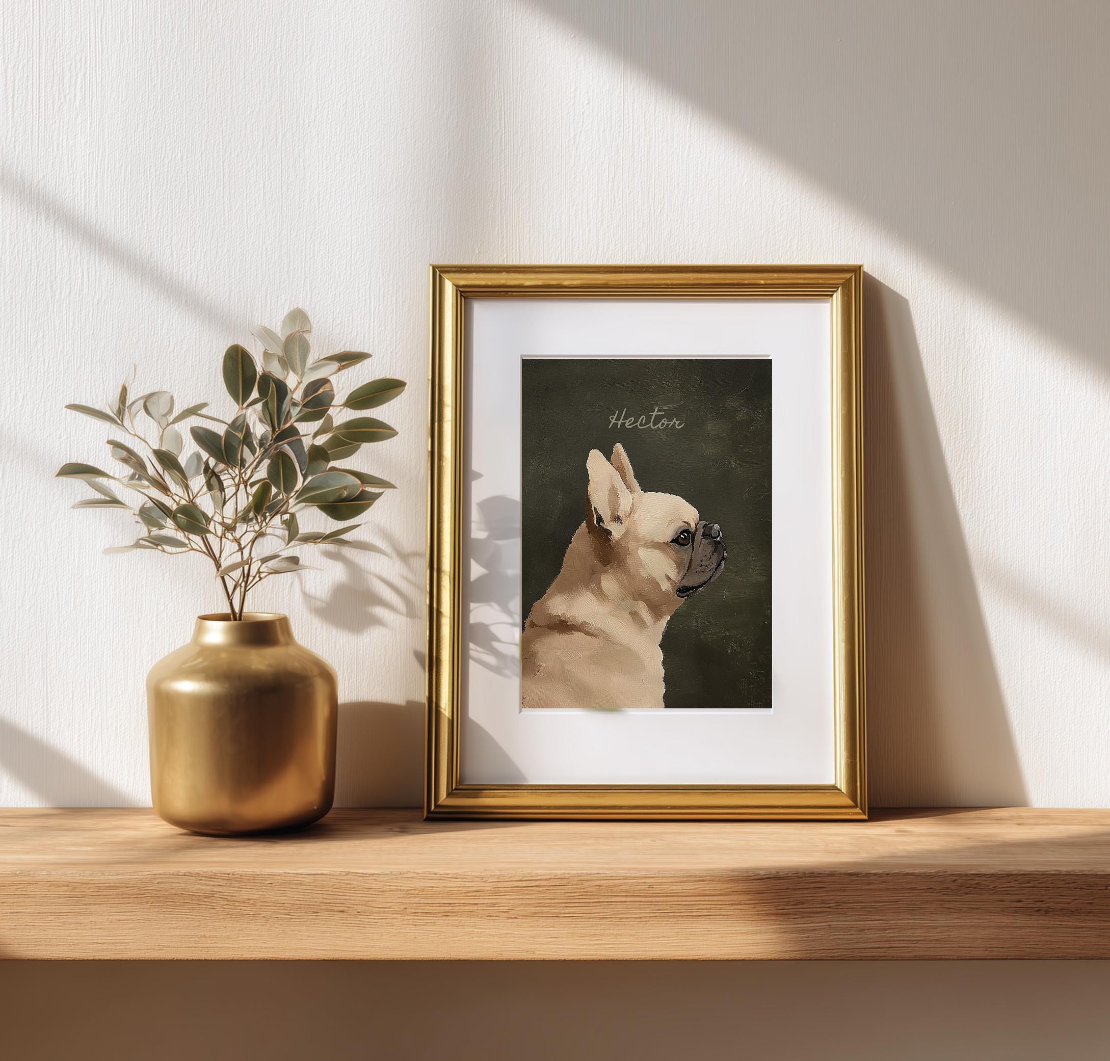 Personalized Artful French Bulldog Oil Painting Portrait, Custom ...