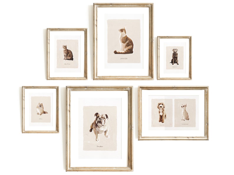 Cat Pet Portrait Custom Watercolor Painted Pet Personalized Wall Art ...