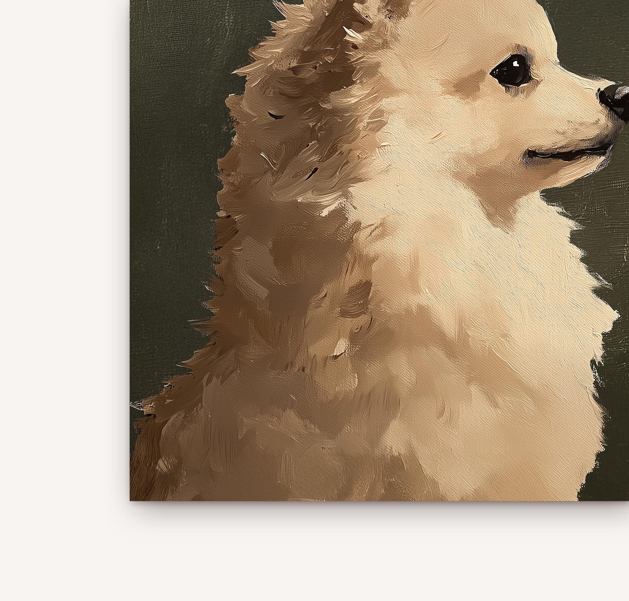 Personalized Artful Pomeranian Oil Painting Portrait, Custom Vintage ...