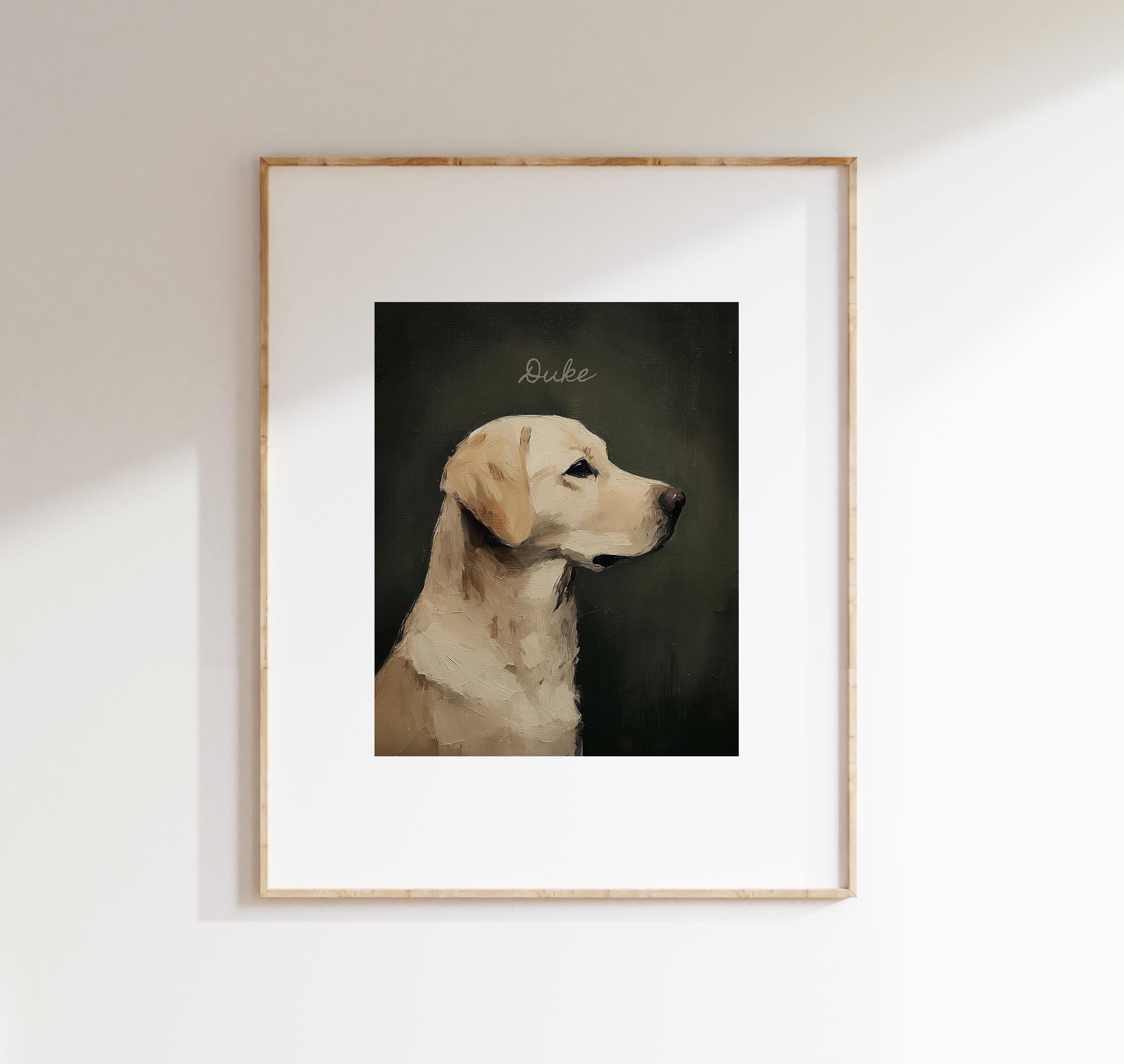 Personalized Artful Yellow Labrador Retriever Portrait, Mini Dog Oil ...