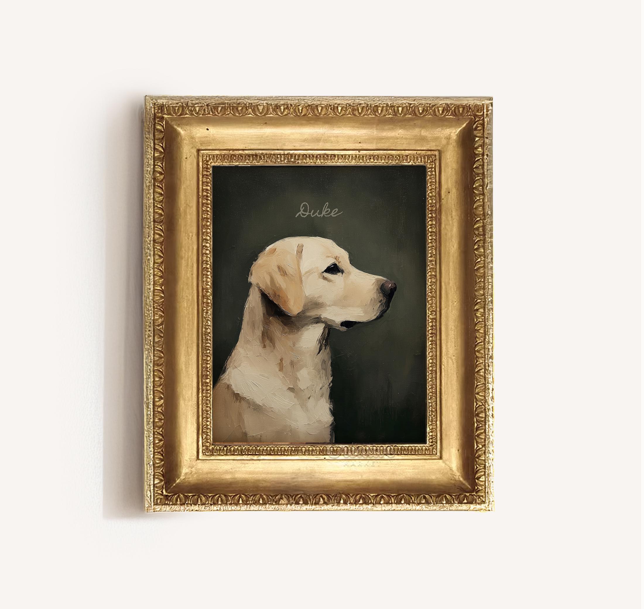Personalized Artful Yellow Labrador Retriever Portrait, Mini Dog Oil ...