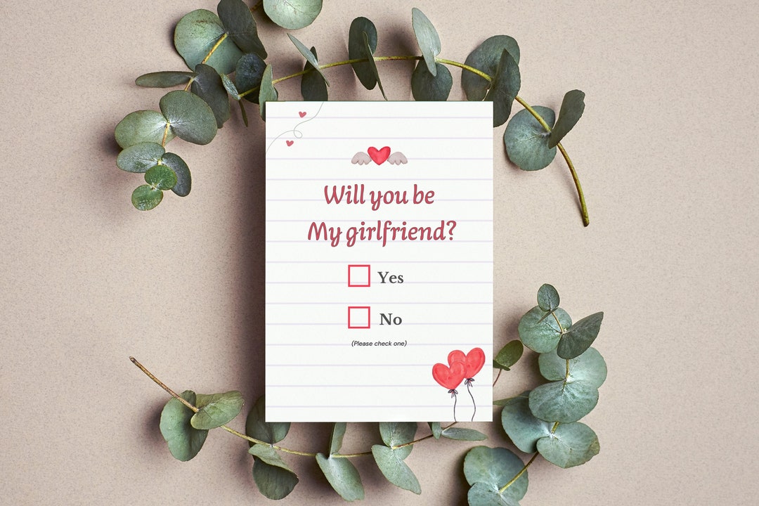 Will You Be My Boyfriend or Girlfriend Digital Printable Card/check Yes ...