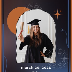 Editable Invitation for Graduation Ceremony, Black Graduation Template ...