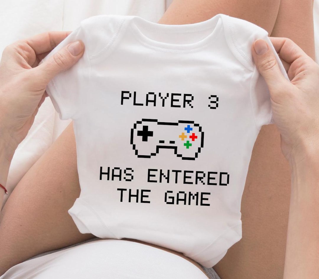 Player 3 Baby Onesie, Baby Bodysuit for Newborn Gamer, Gift for Baby ...