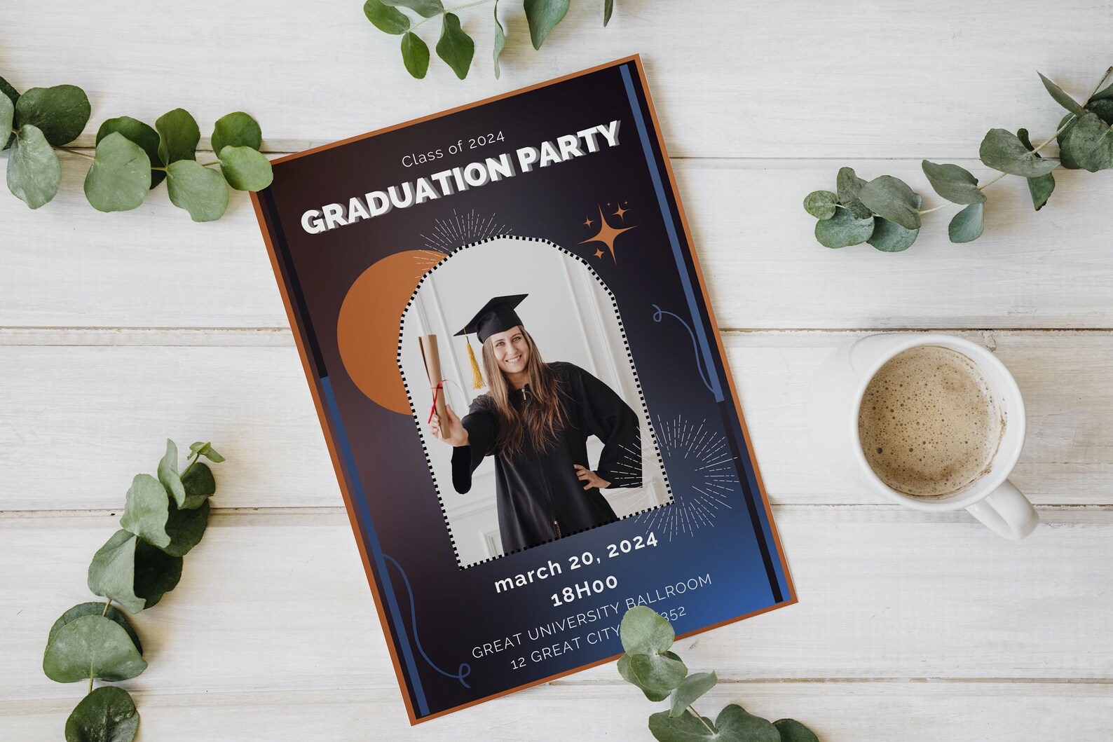 Editable Invitation for Graduation Ceremony, Black Graduation Template ...