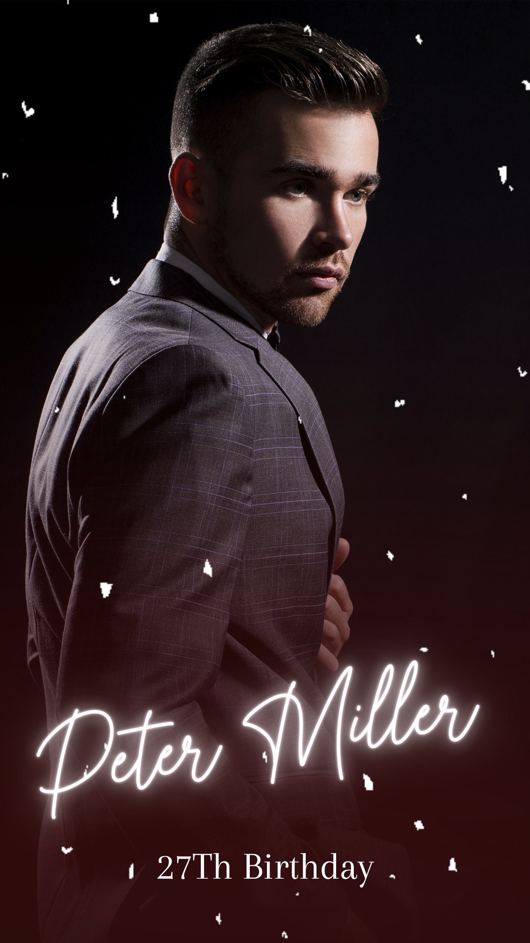 Editable Birthday Invitation Template Black and Burgundy Birthday Card ...