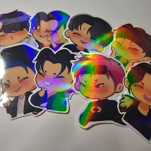 Ateez Chibi Fanart Holographic Sticker | Chibeez | Hongjoong Seonghwa ...