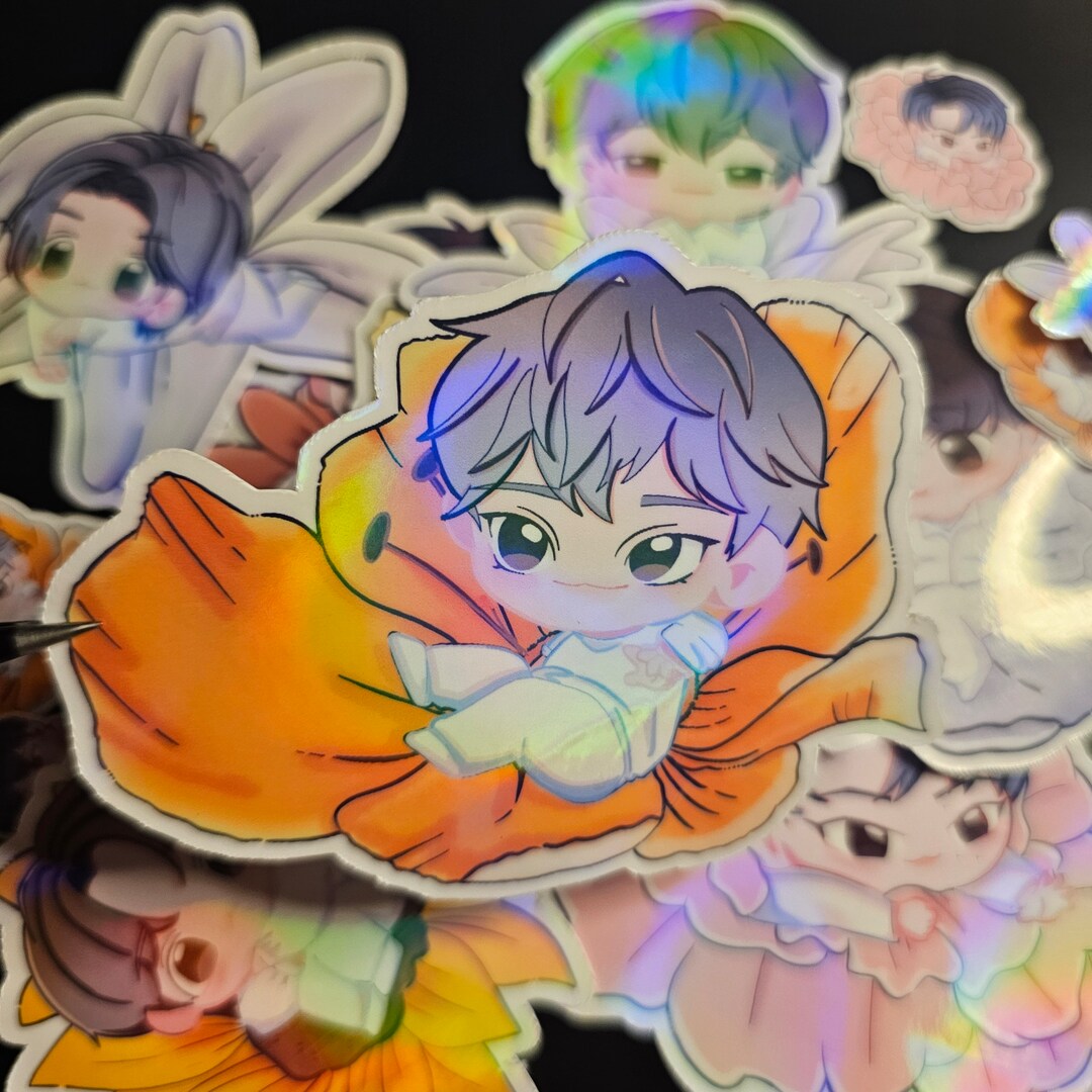 Ateez Chibi Fanart Glossy Sticker | Nacific X Ateez | Hongjoong ...