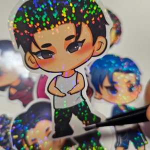 Ateez Chibi Fanart Holographic Sticker | Chibeez | Hongjoong Seonghwa ...