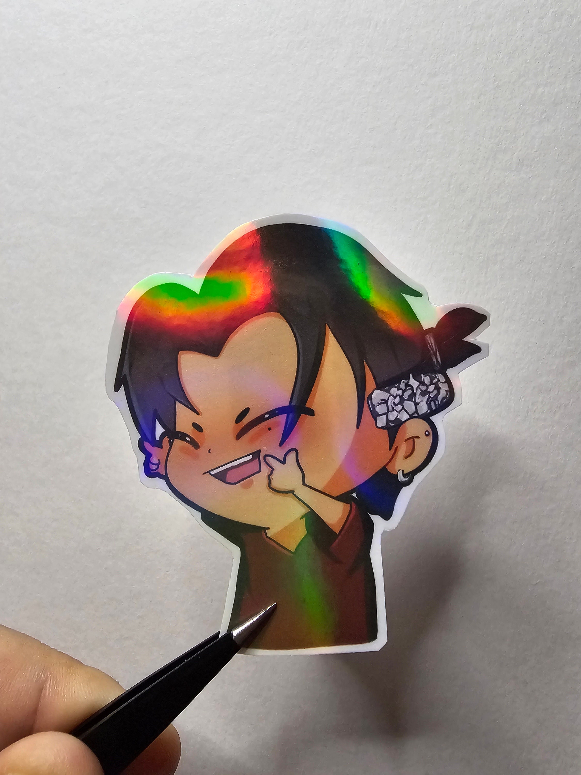 Ateez Chibi Fanart Holographic Sticker Chibeez Hongjoong - Etsy