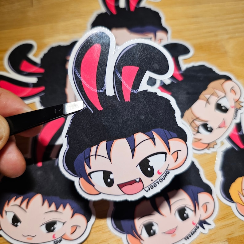 Ateez Chibi Fanart Glossy Sticker Mito Chibeez Hongjoong Seonghwa Yunho ...