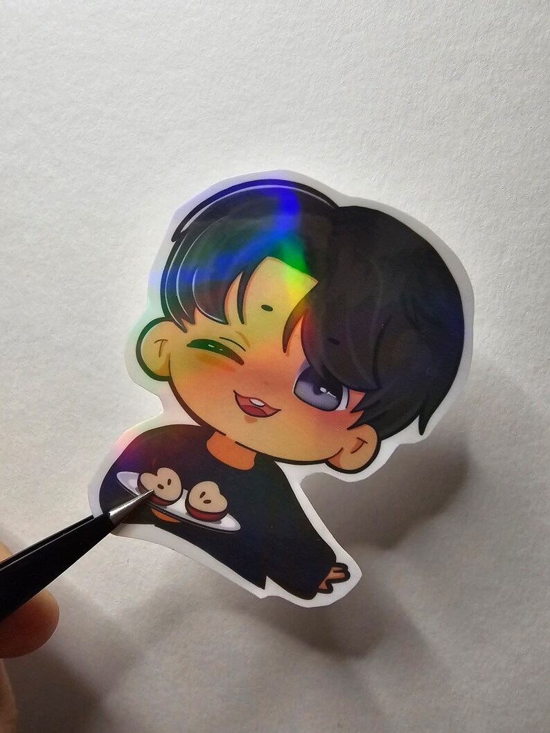 Ateez Chibi Fanart Holographic Sticker | Chibeez | Hongjoong Seonghwa ...