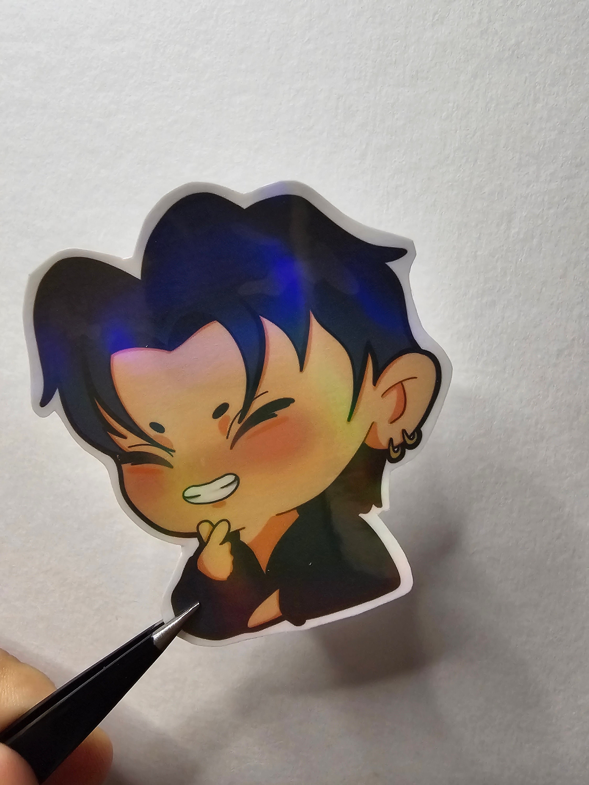 Ateez Chibi Fanart Holographic Sticker | Chibeez | Hongjoong Seonghwa ...