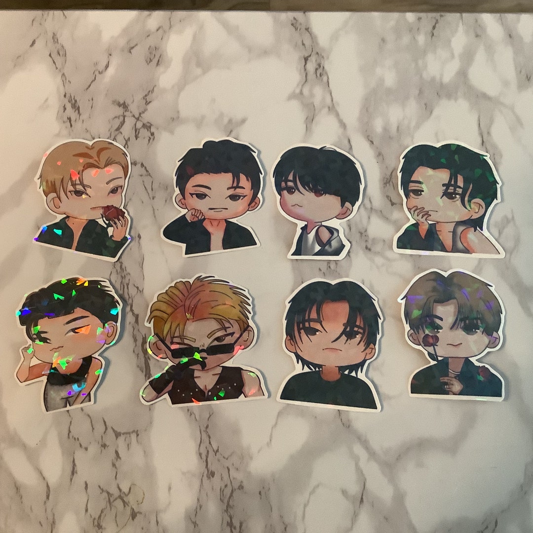 Ateez Chibi Fanart Holographic Sticker | Chibeez | Hongjoong Seonghwa ...