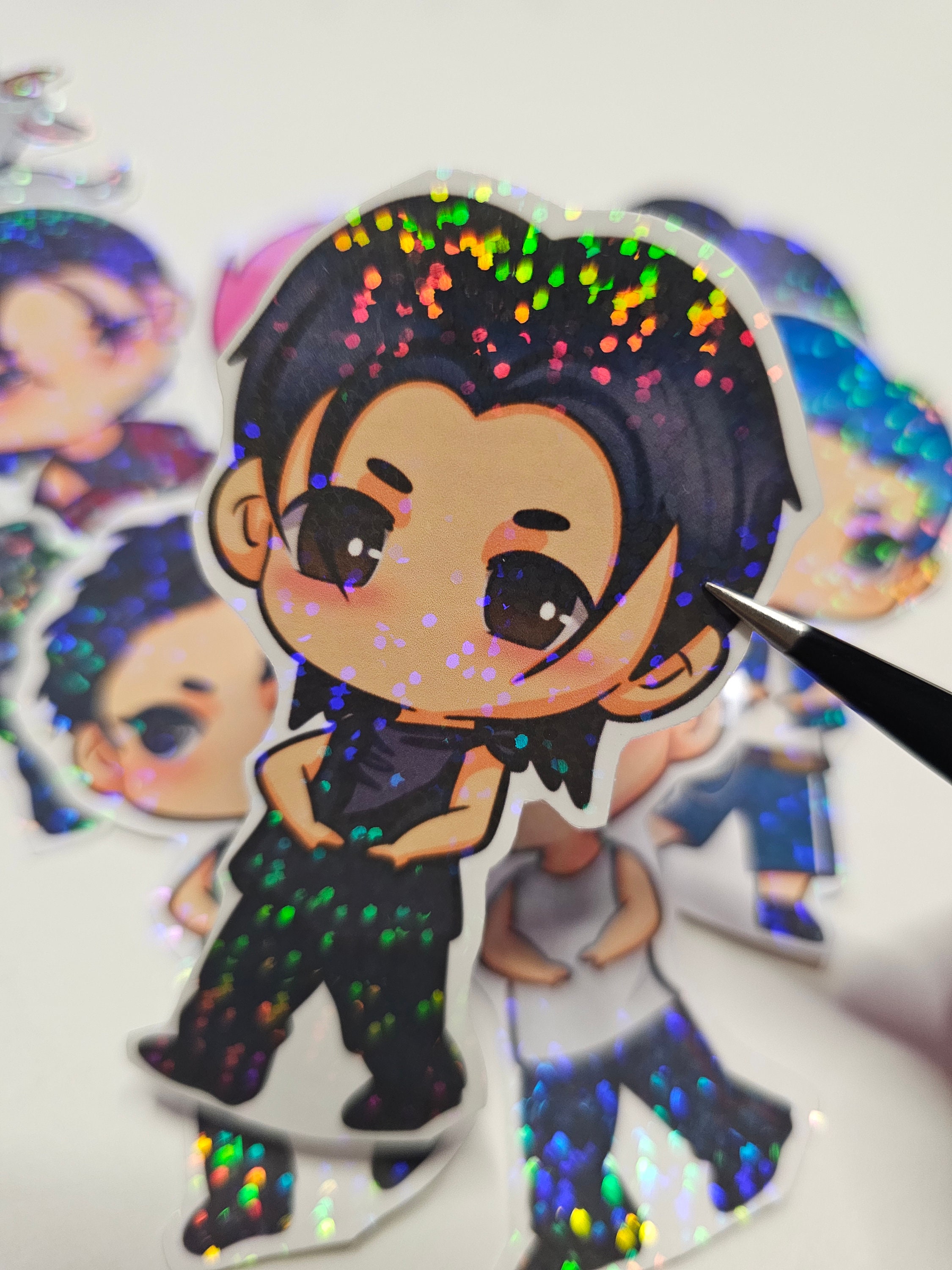 Ateez Chibi Fanart Holographic Sticker | Chibeez | Hongjoong Seonghwa ...