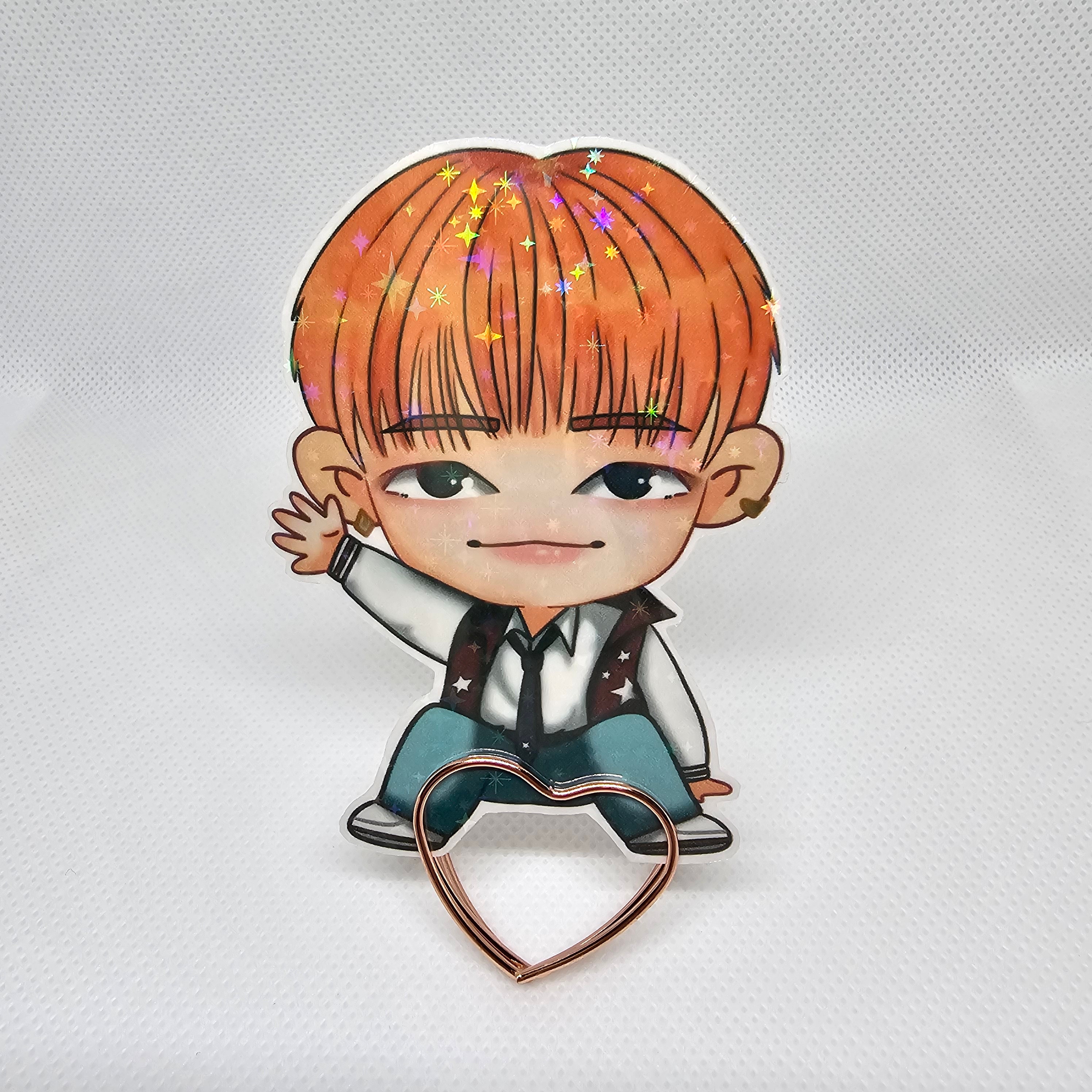 STRAY KIDS Chibi Fanart Holographic Sticker | S Class | Bangchan ...