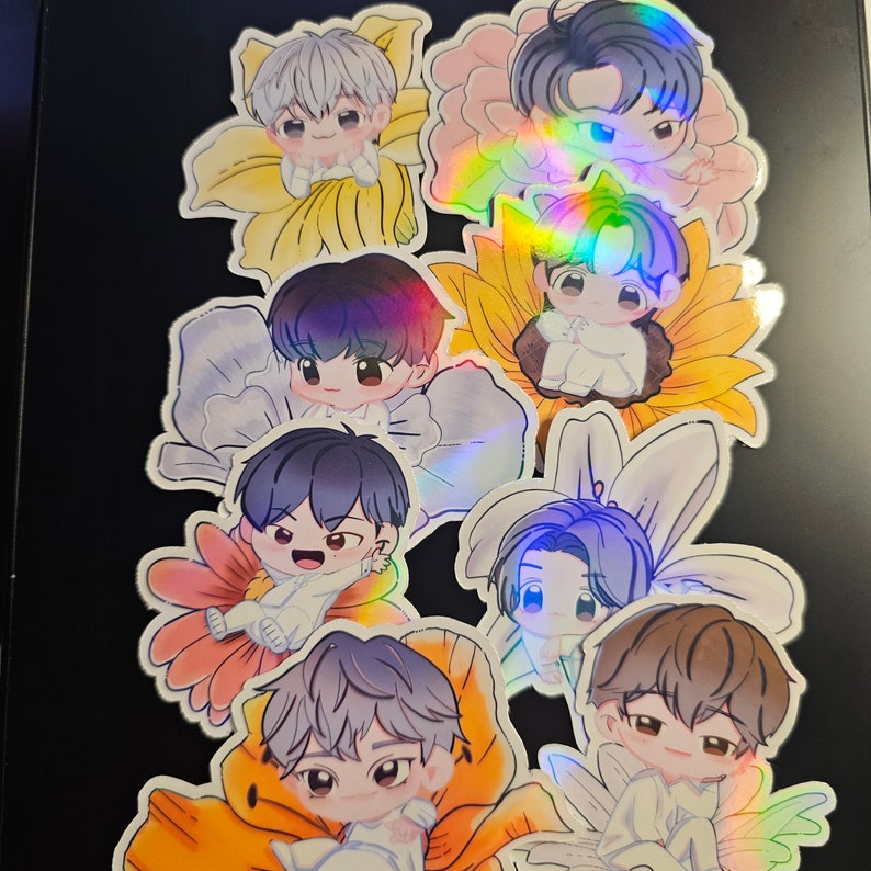 Ateez Chibi Fanart Glossy Sticker | Nacific X Ateez | Hongjoong ...