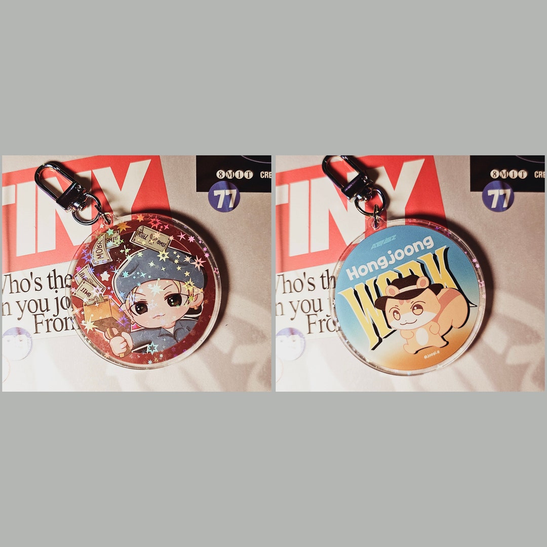 Ateez Aniteez "work" Keychain | Double Sided Designs | Blind Boxes ...