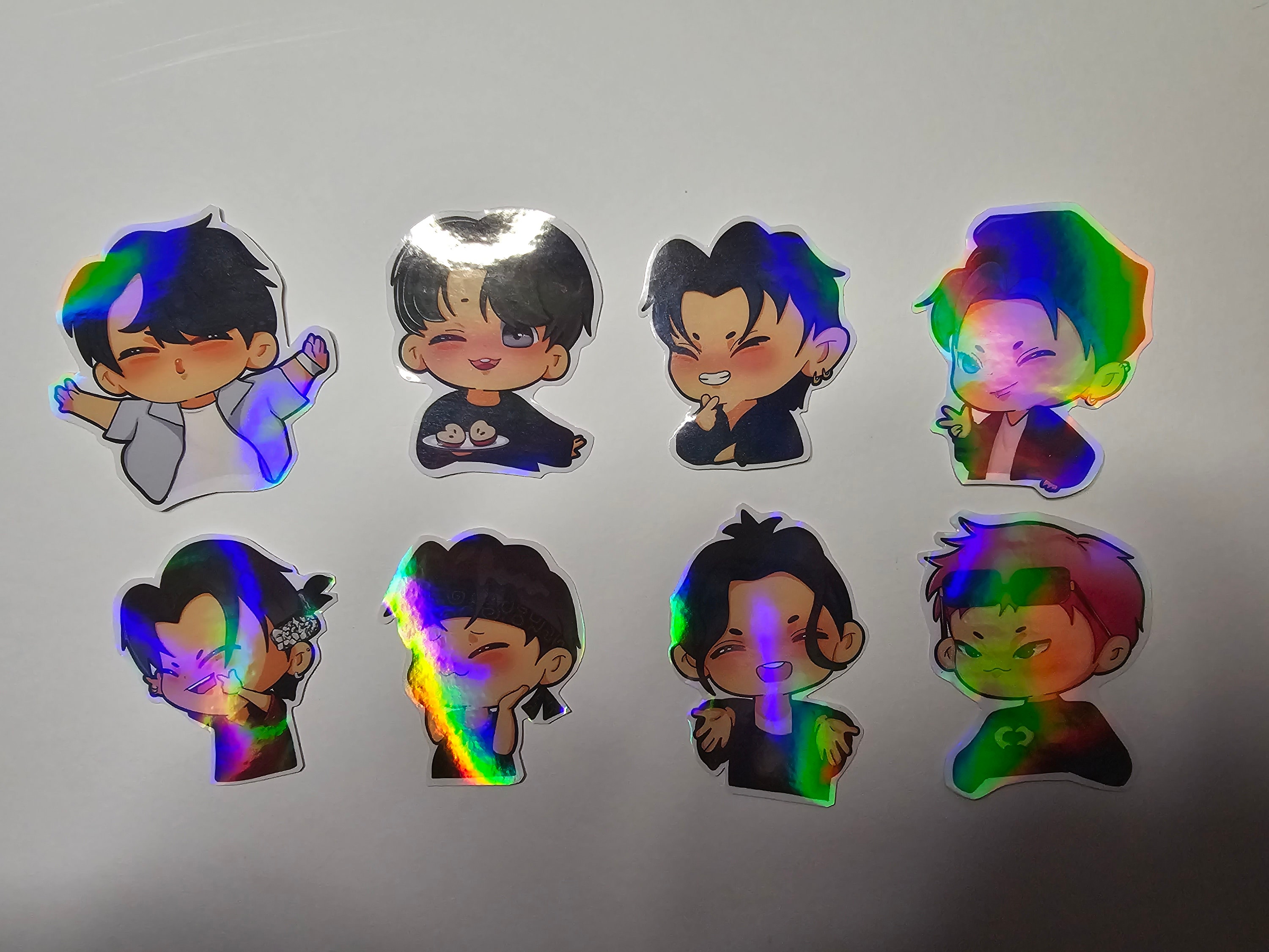 Ateez Chibi Fanart Holographic Sticker | Chibeez | Hongjoong Seonghwa ...