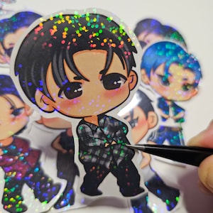 Ateez Chibi Fanart Holographic Sticker | Chibeez | Hongjoong Seonghwa ...