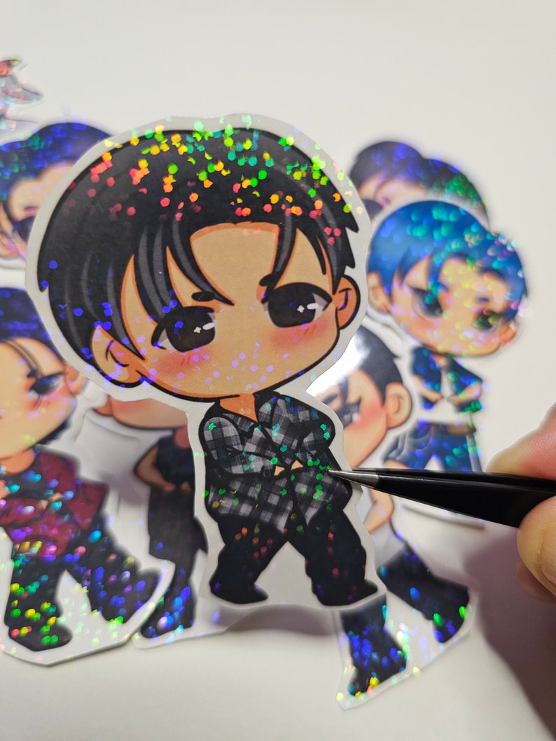 Ateez Chibi Fanart Holographic Sticker | Chibeez | Hongjoong Seonghwa ...