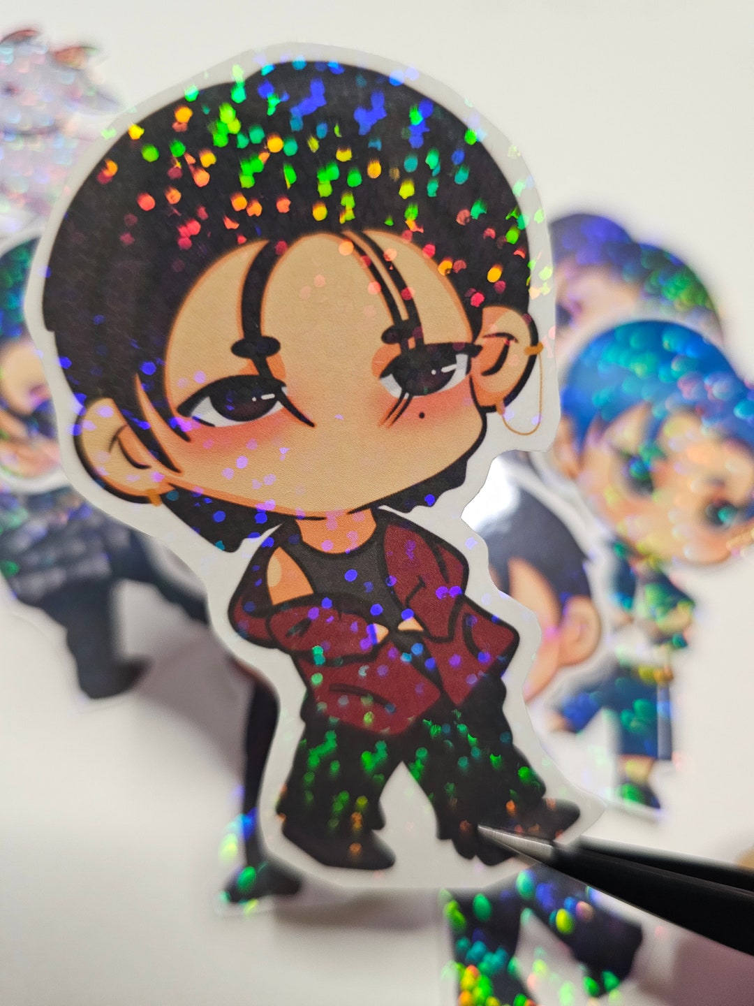 Ateez Chibi Fanart Holographic Sticker | Chibeez | Hongjoong Seonghwa ...