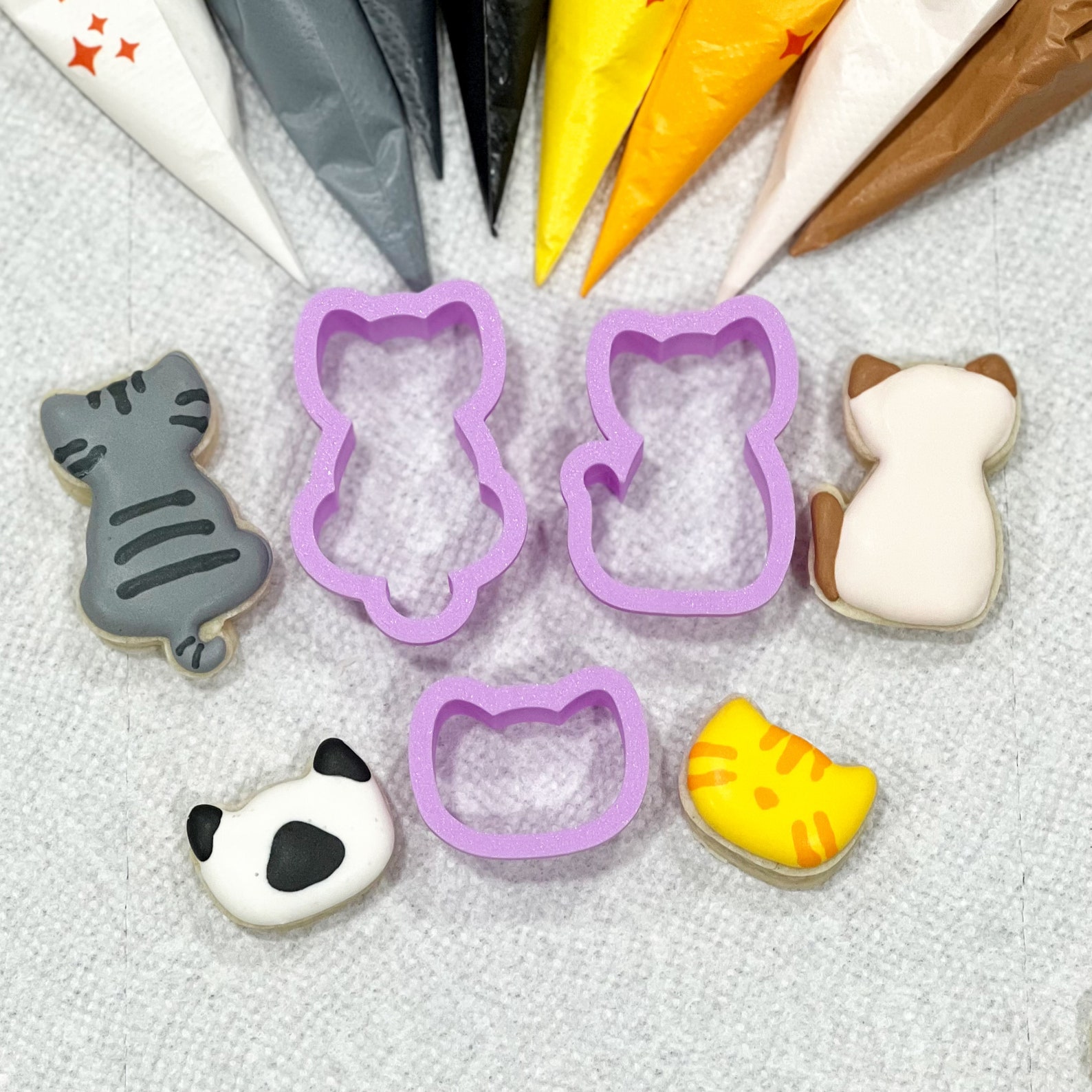 BUNDLE Kitty Cookie Cutter Set Cat Kitten 3D Printed Cookie Cutter Mini ...