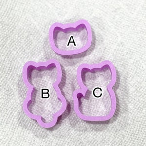 BUNDLE Kitty Cookie Cutter Set Cat Kitten 3D Printed Cookie Cutter Mini ...