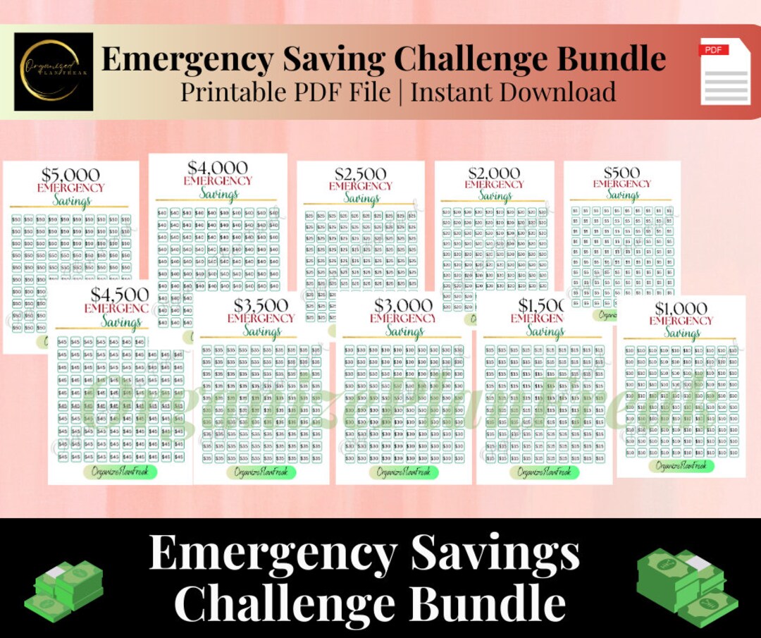 EMERGENCY FUND Tracker Printable Emergency Savings Emergency - Etsy