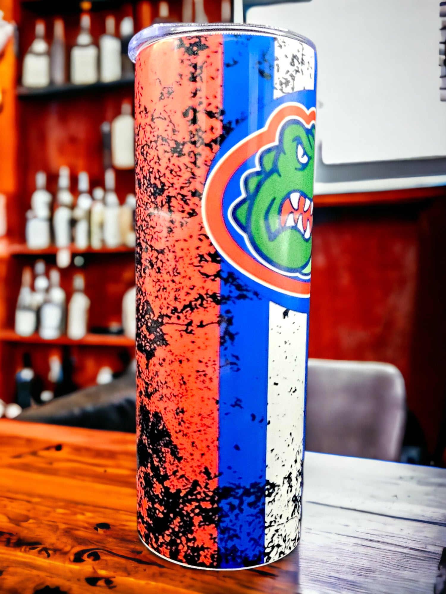 Florida Gators Stainless Steel Tumbler With Lid and Straw, Red Accented ...