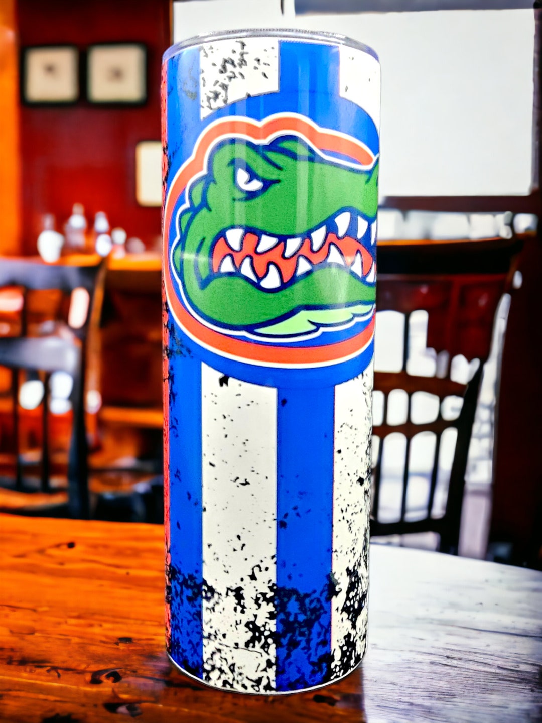 Florida Gators Stainless Steel Tumbler With Lid and Straw, Red Accented ...