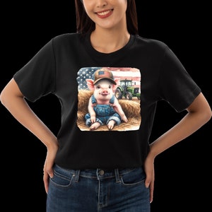 Patriotic Pig Farmer Farm T-shirt Gildan Boho Wear Custom Color Options ...