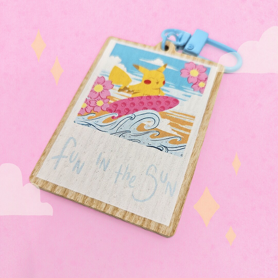 Fun in the Sun Chu Wooden Keychain - Etsy