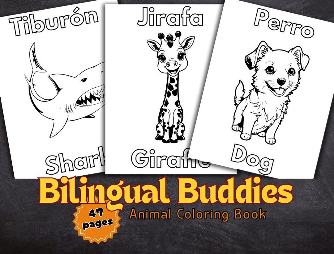 Bilingual Animal Coloring Book for Kids: English & Spanish (PDF ...