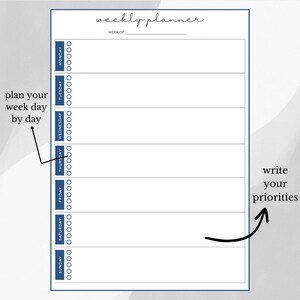 Weekly Planner Printable Landscape, Minimalist Weekly Schedule, Week at ...