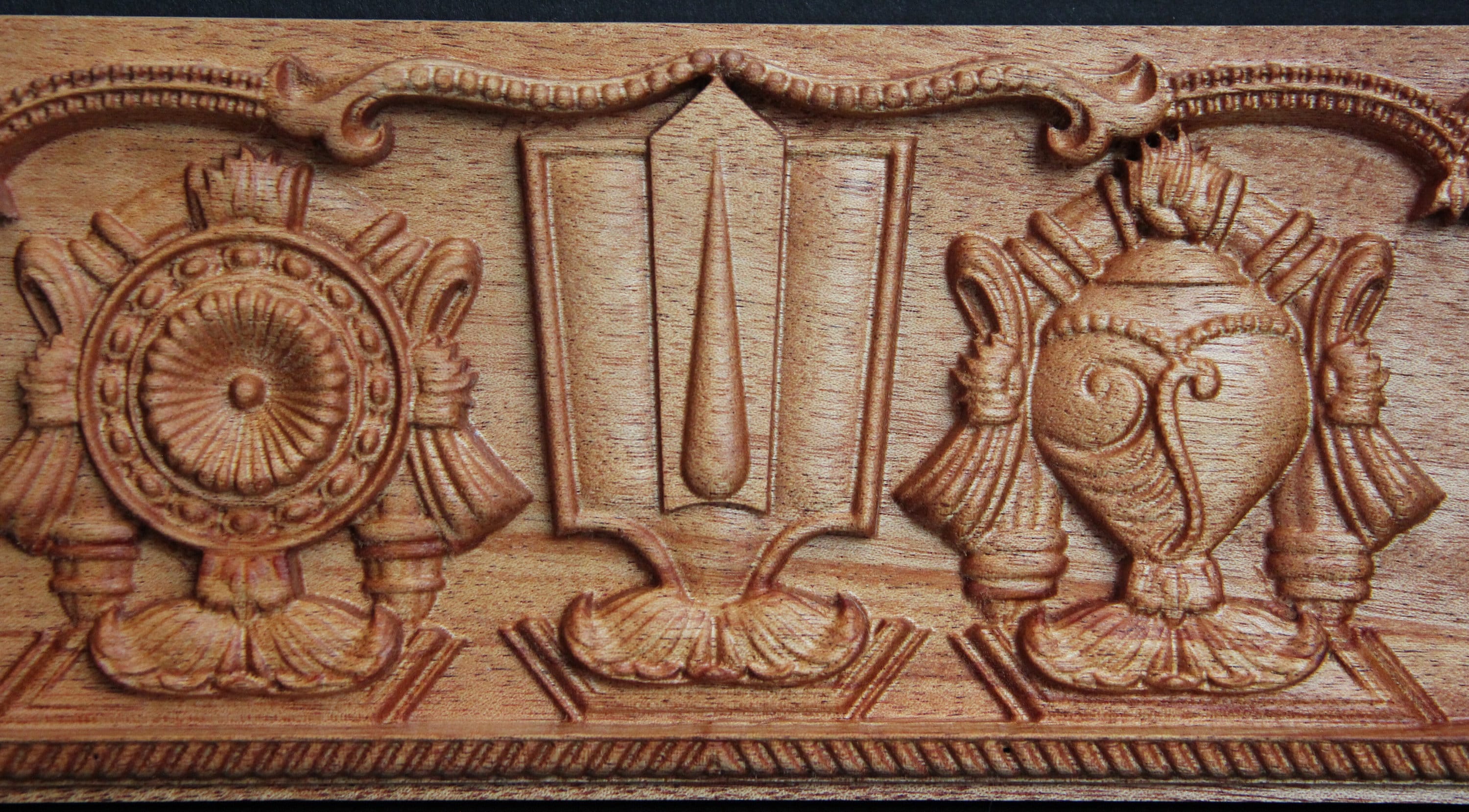 Vaishnava Symbols 5"x14" Wood Carving / Home Decor / Wooden Wall Panel ...