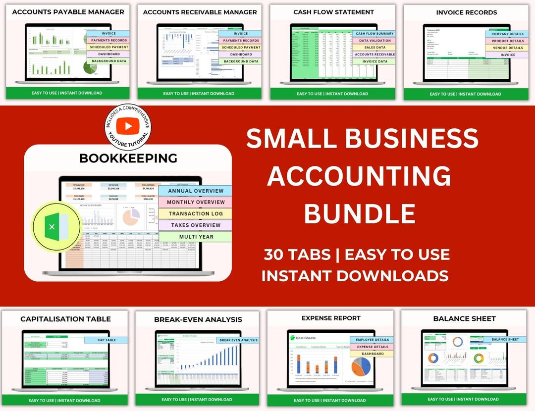 Small Business Accounting Spreadsheet, Accounting Excel, Small Business ...