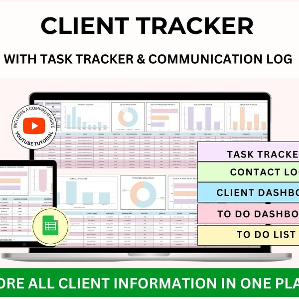 Client Tracker Spreadsheet for Google Sheets Communication Log Client Lead - Etsy UK