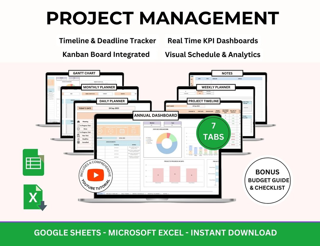 Project Tracker, Project Template, Project Management, Project to Do ...