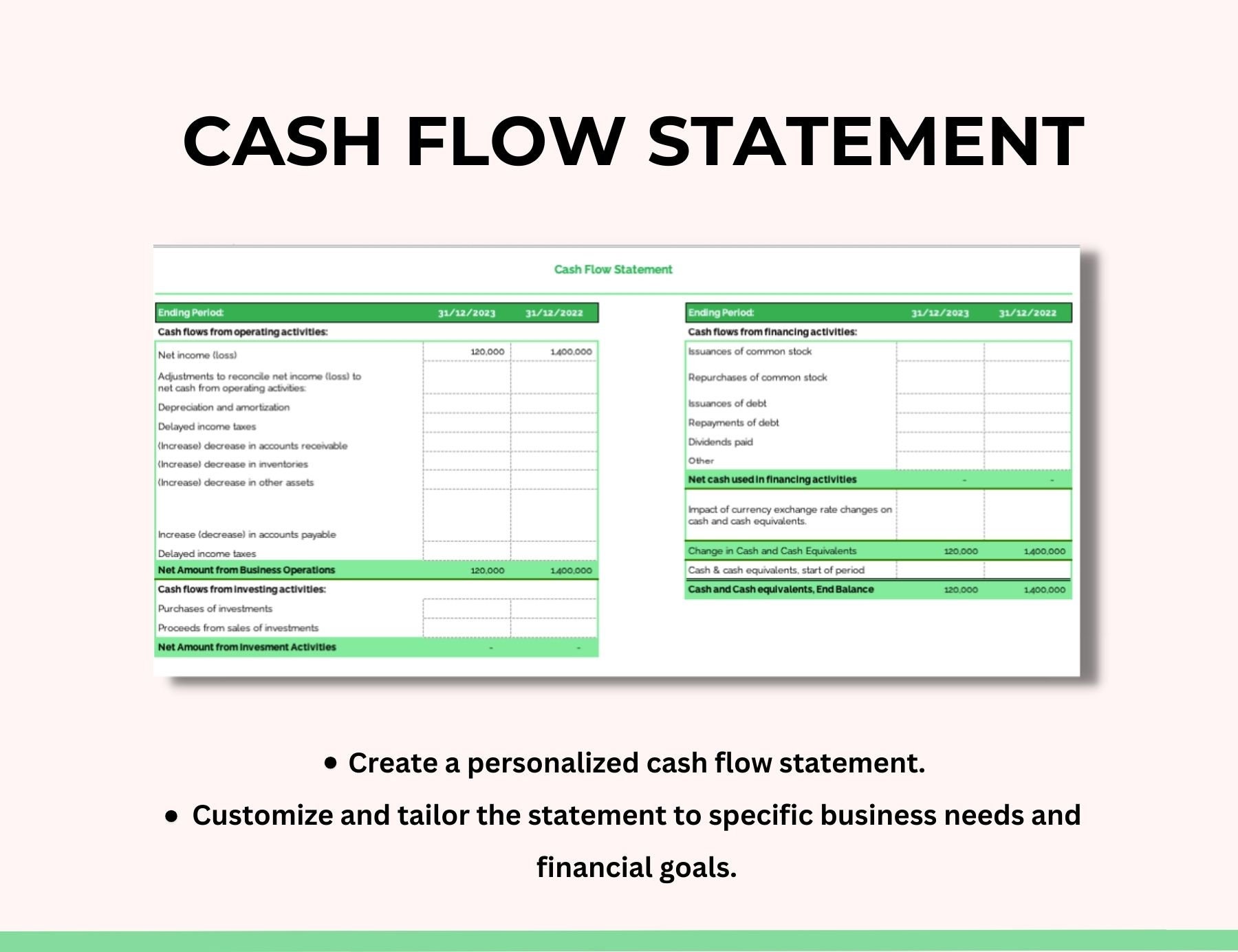 Cash Flow Excel Template, Cash Flow Tracker, Cash Flow Template ...