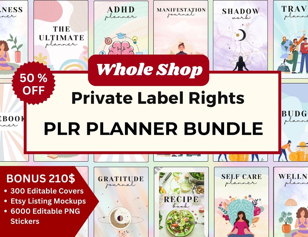 PLR Digital Planner Bundle, PLR Planners, Resell Planners, Digital PLR ...