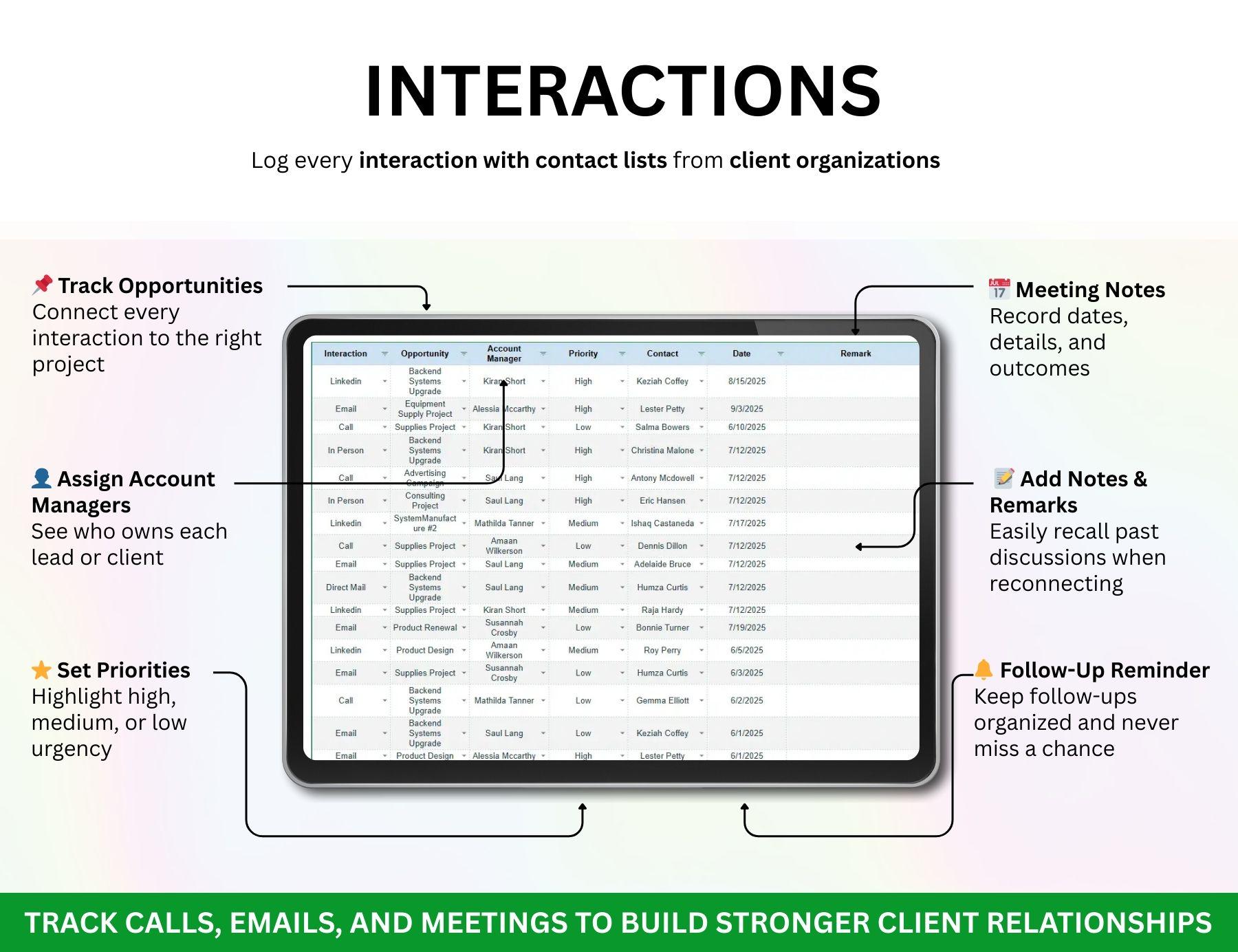 Plr CRM Template Spreadsheet Excel and Google Sheets CRM Business ...
