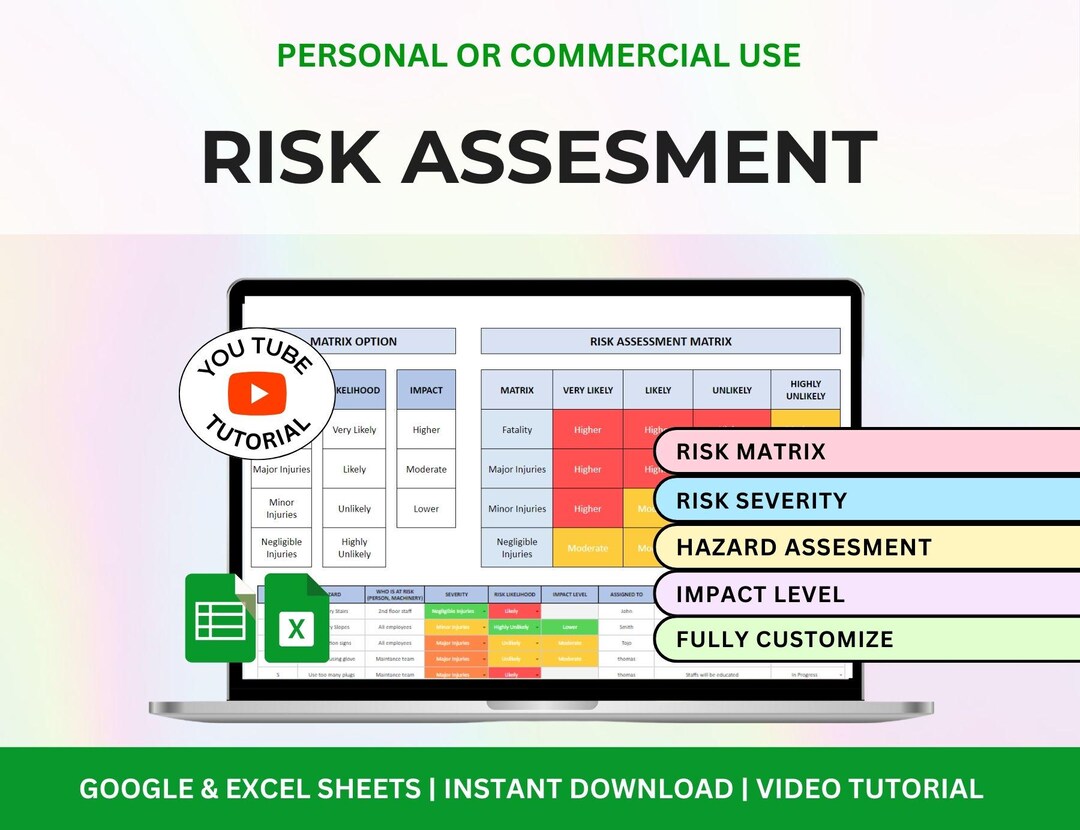 Risk Matrix, Risk Assessment Template Excel, Risk Matrix Template Excel ...