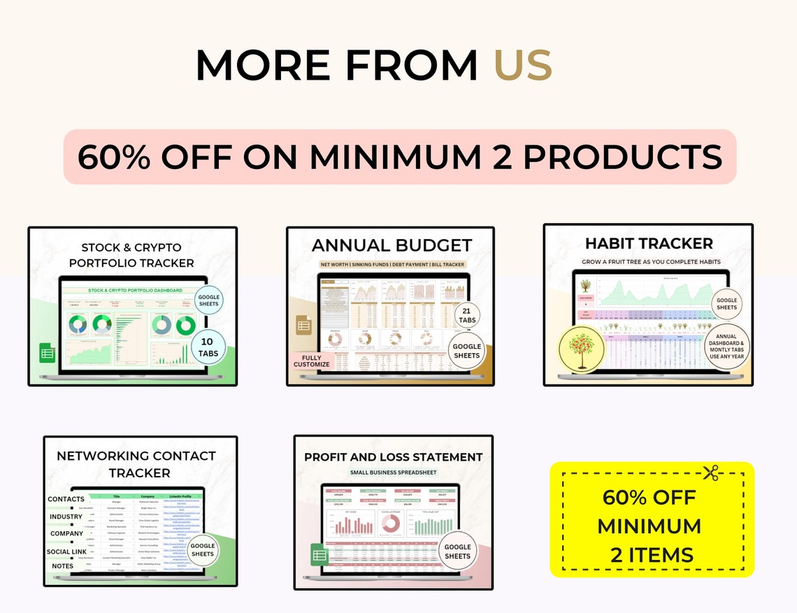 Net Worth Tracker Google Sheets Assets & Liabilities Annual - Etsy