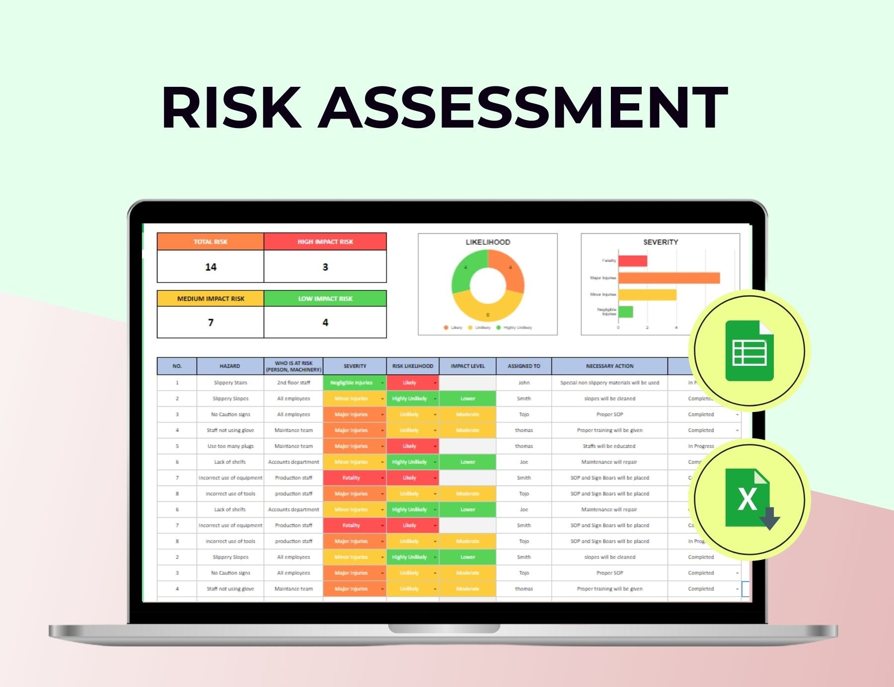 Risk Assessment Template Risk Management Risk Analysis - Etsy Australia