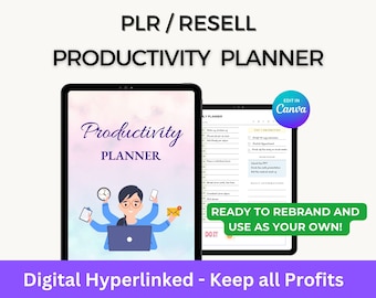 PLR Resell Digital Planner, Commercial Use, Canva Editable, Hyperlinked, Instant Download ...