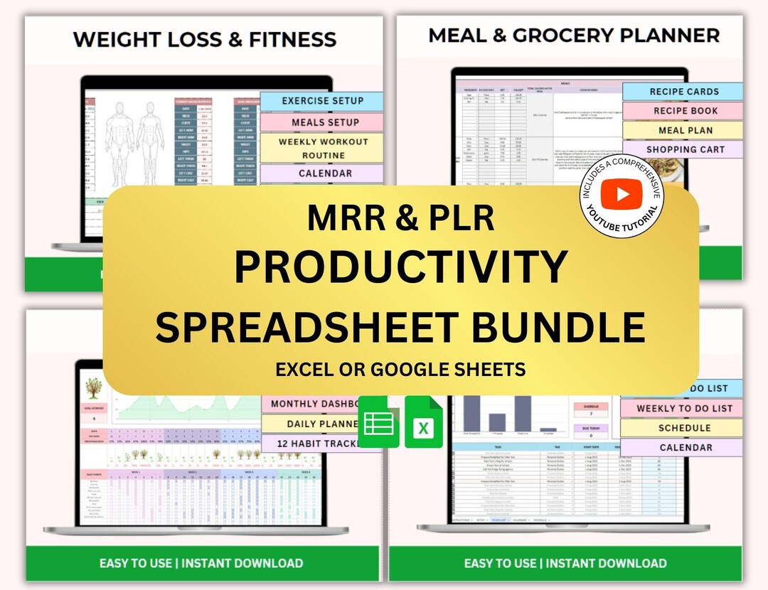 Master Resell Rights, MRR Spreadsheet Bundle, PLR Spreadsheet, PLR ...