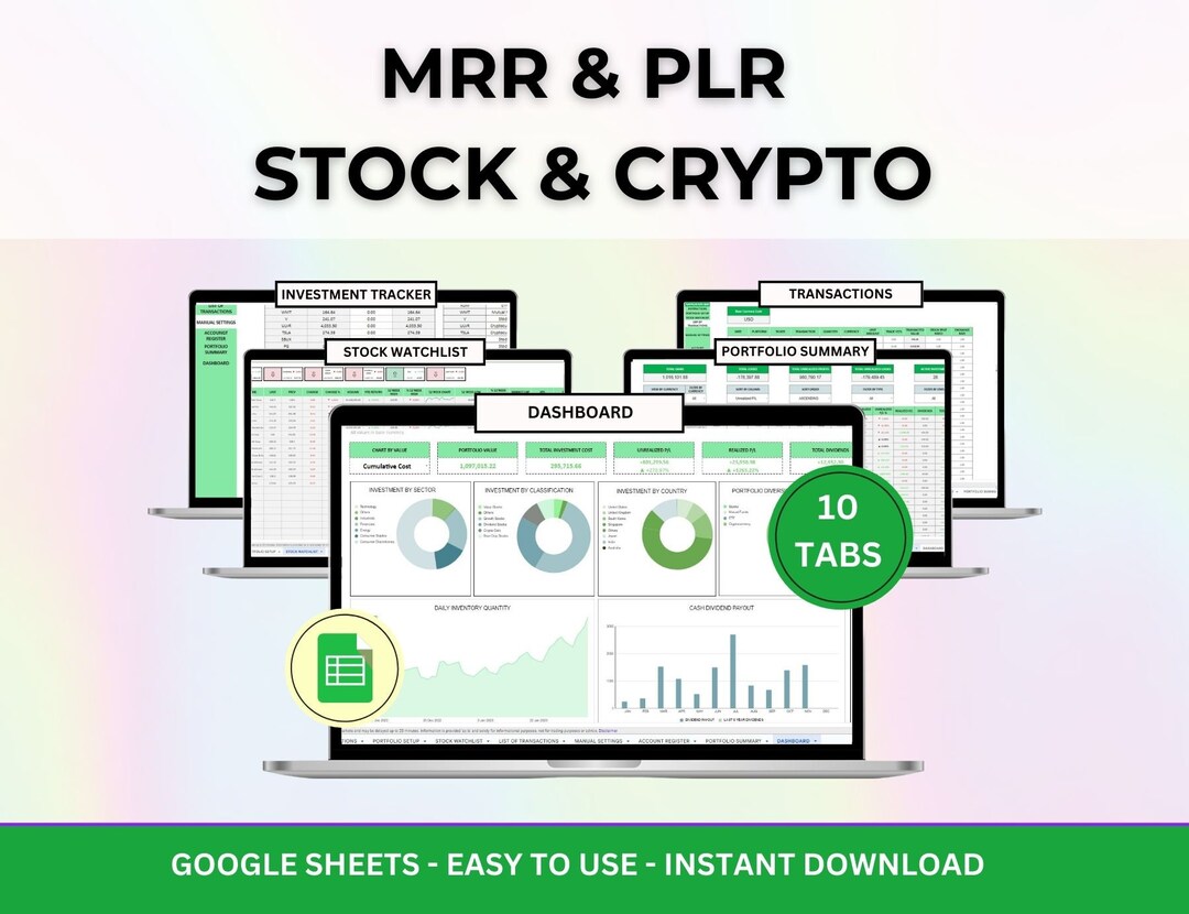 MRR PLR Stock Portfolio Tracker Crypto Investment Tracker Stock ...