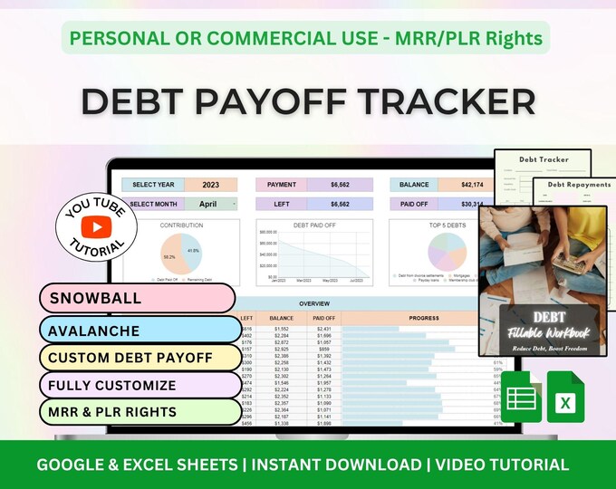 Debt Tracker Excel Google Sheets Debt Snowball Digital Debt Tracker ...