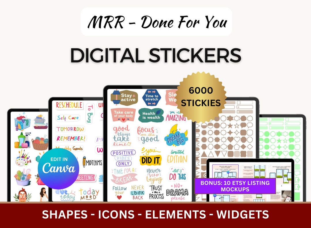 Digital Stickers, Goodnotes Stickers, Digital Planner Stickers, Digital ...